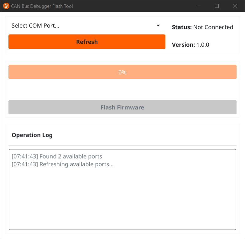 Device Update | CAN Bus Debugger Docs